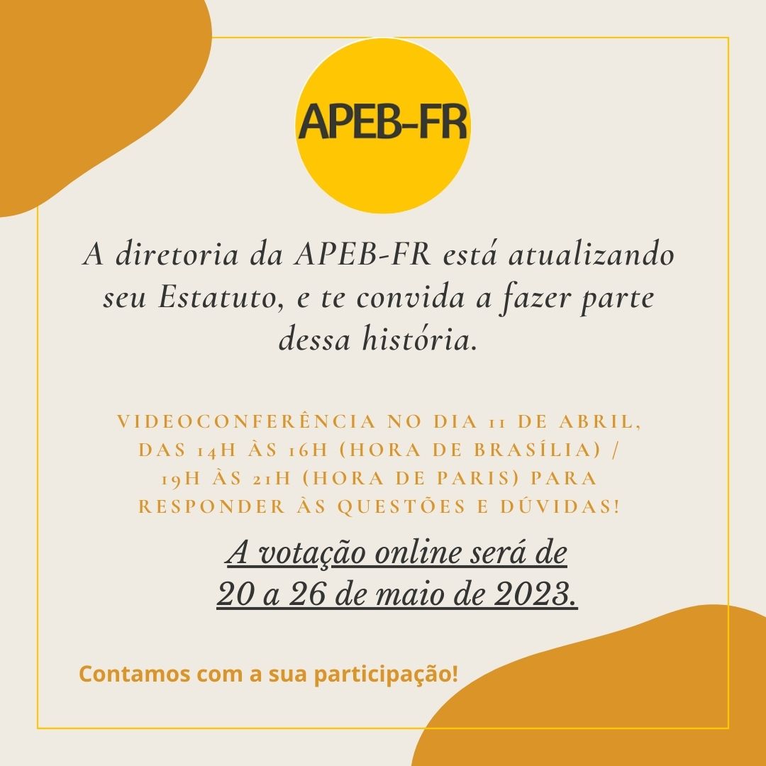 A APEB-FR convida todas e todos os associados à participarem do ...